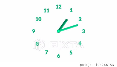 Animated Clock Counting Down 12 Hours Over 30...の動画素材 [104268153] - PIXTA